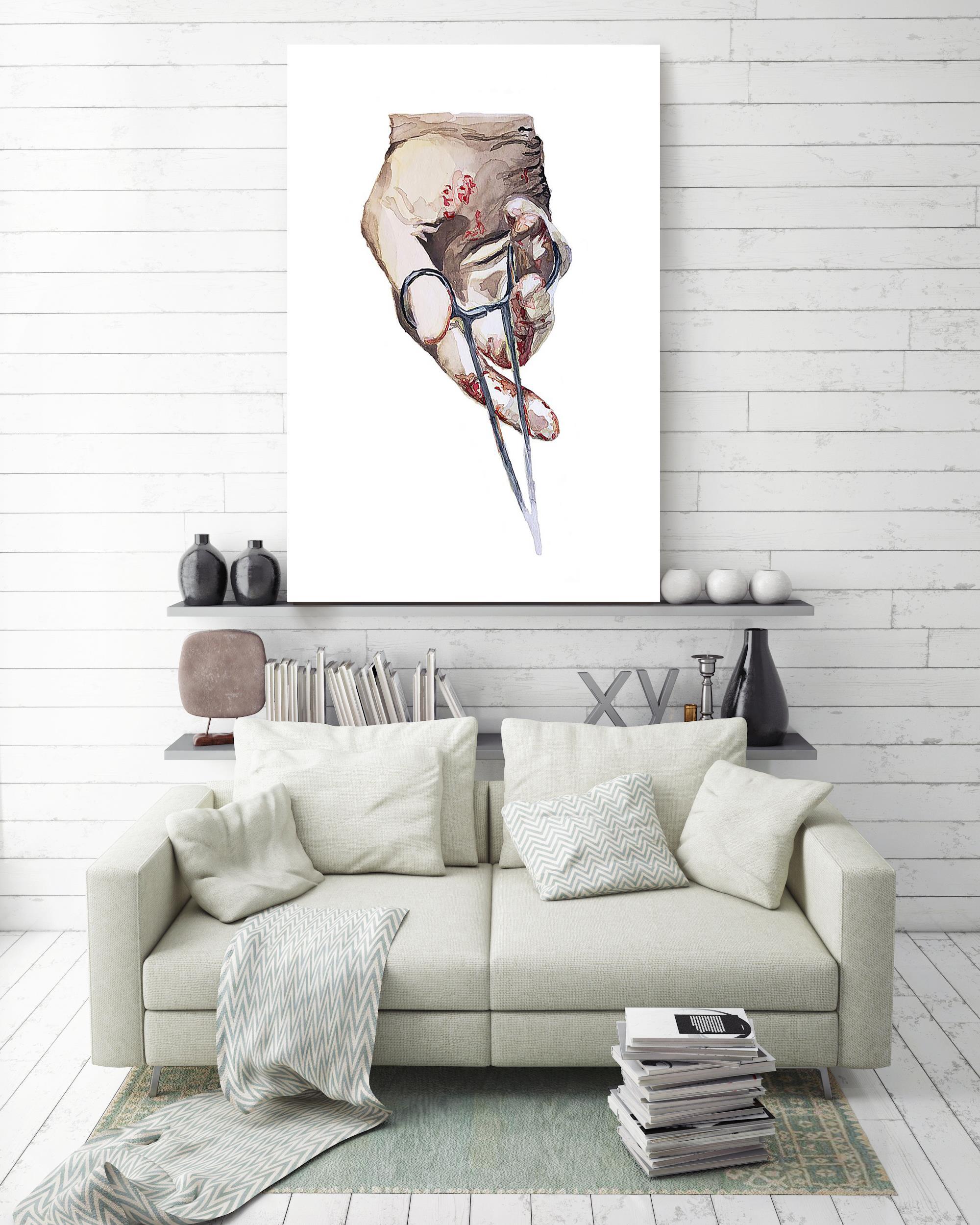 Surgeon Watercolor Hands Surgery Cut Fifts Wall Art Surgeon Wall Art ...