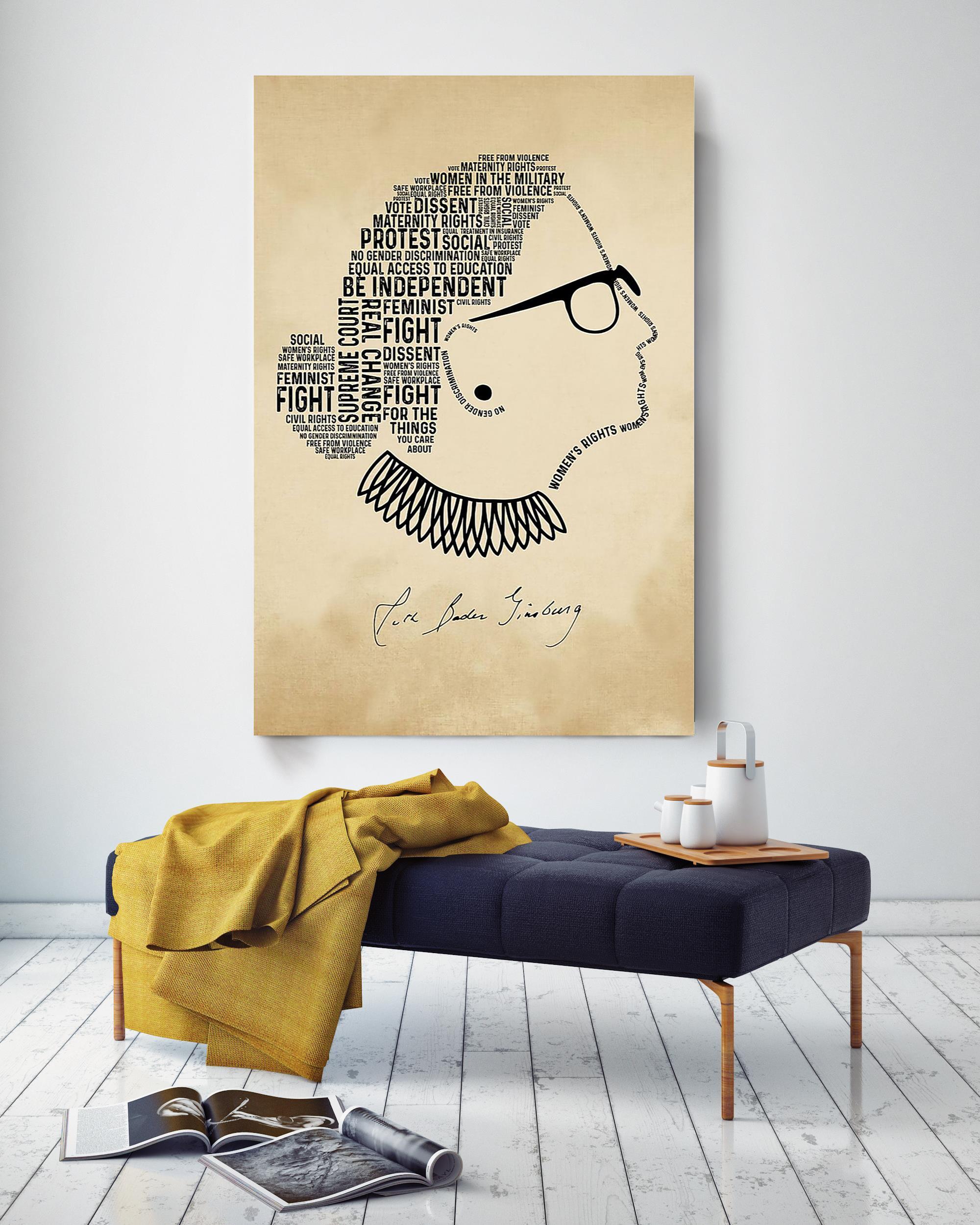 The Greatest Lawer Rbg Motivation Quote Typography Wall Art For Home ...