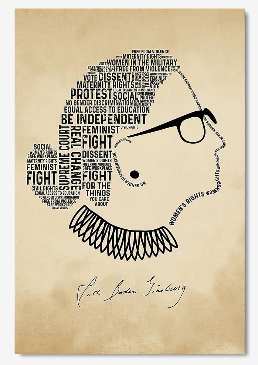 The Greatest Lawer Rbg Motivation Quote Typography Wall Art For Home ...