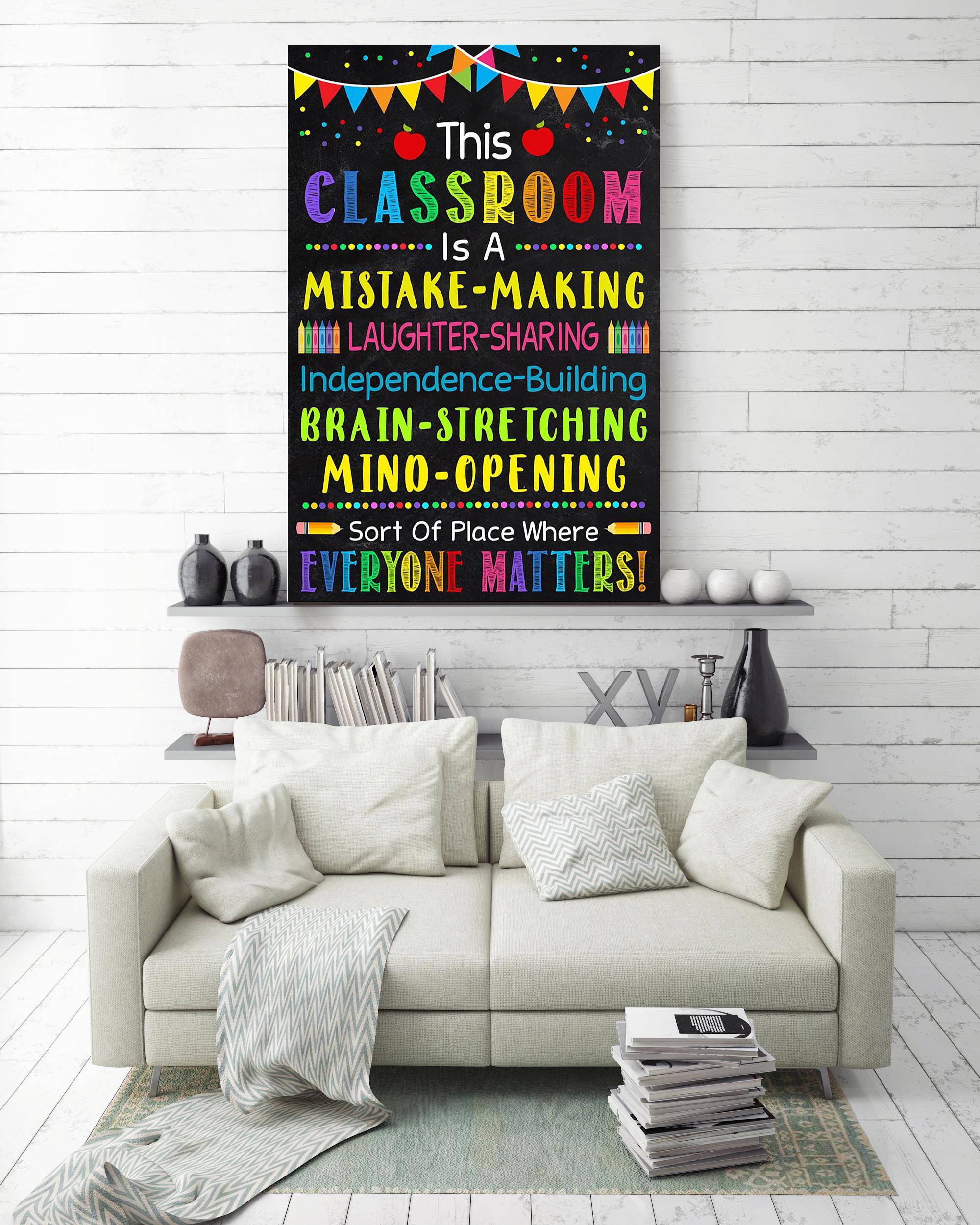 This Classroom Is Inspiration Quote Wall Art Gift For Teacher Students ...