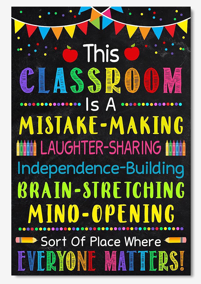 This Classroom Is Inspiration Quote Wall Art Gift For Teacher Students ...