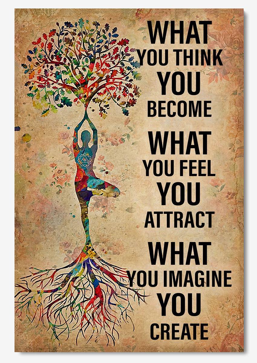 Tree Of Life Inspiration Quote Wall Art Gift For Yoga Girl Meditation ...