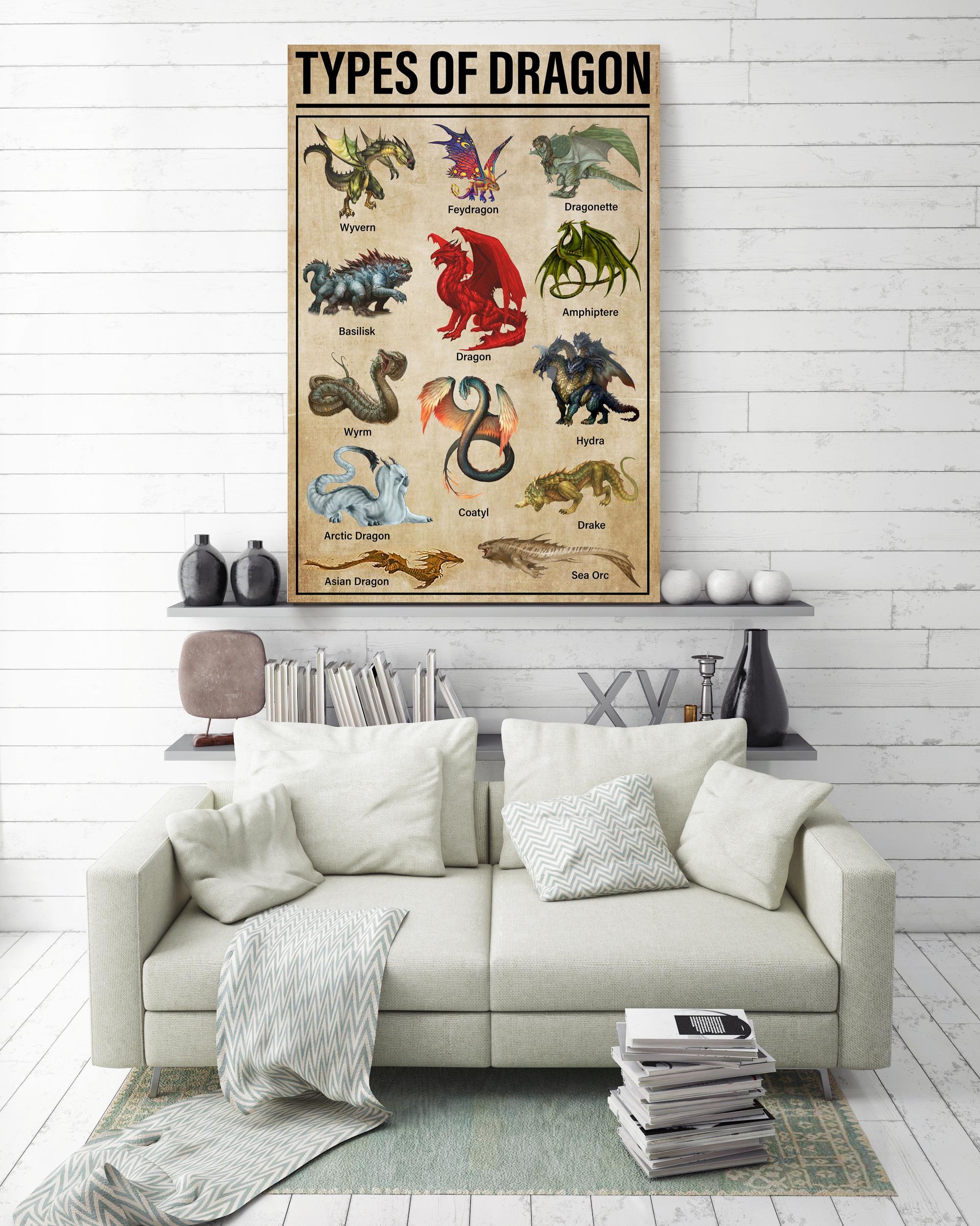 Types Of Dragon Animal Knowledge For Homeschool Nusery Kids Bedroom ...