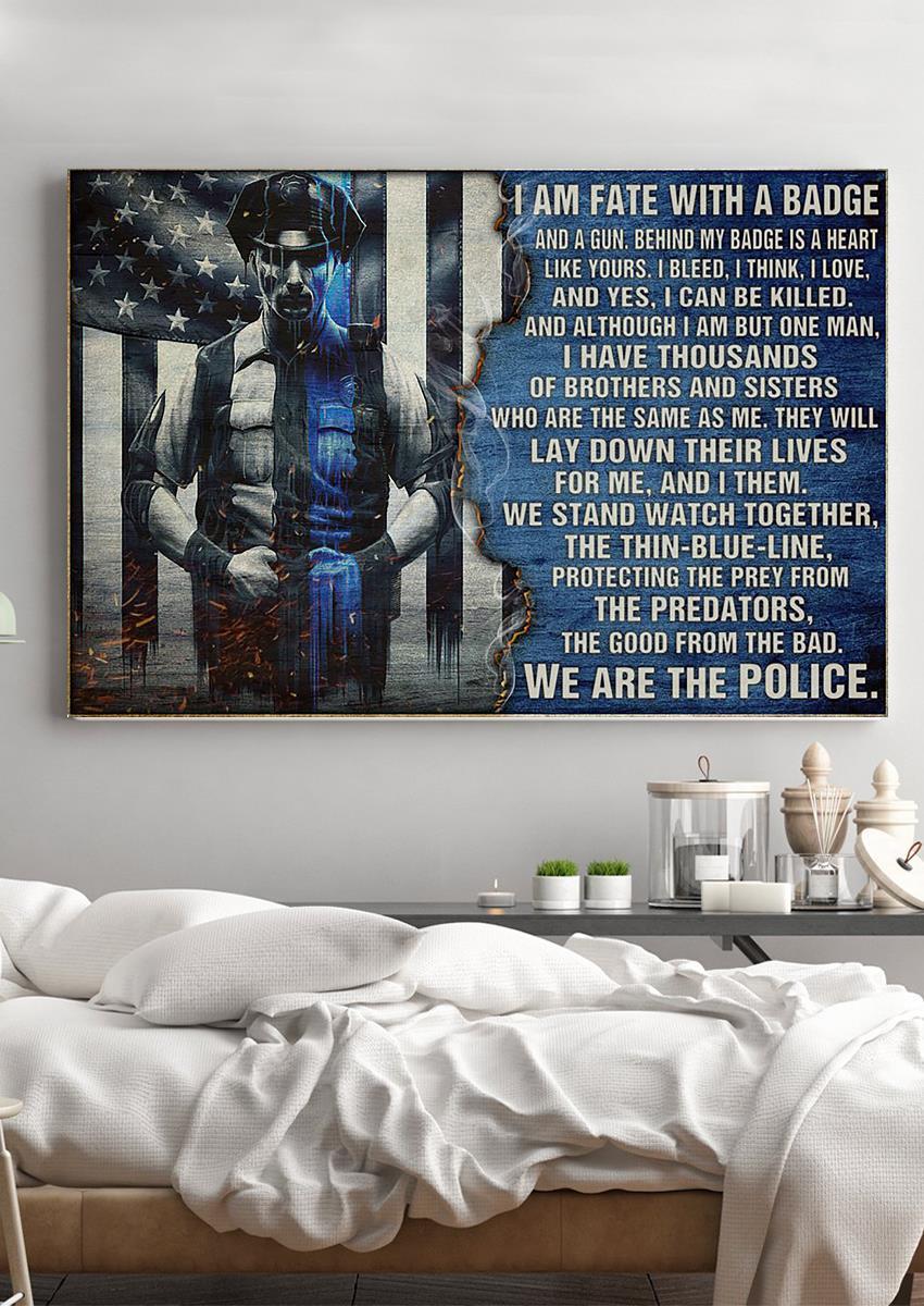 Fate With A Badge We Are Police Inspiration Quote Wall Art Gift For ...
