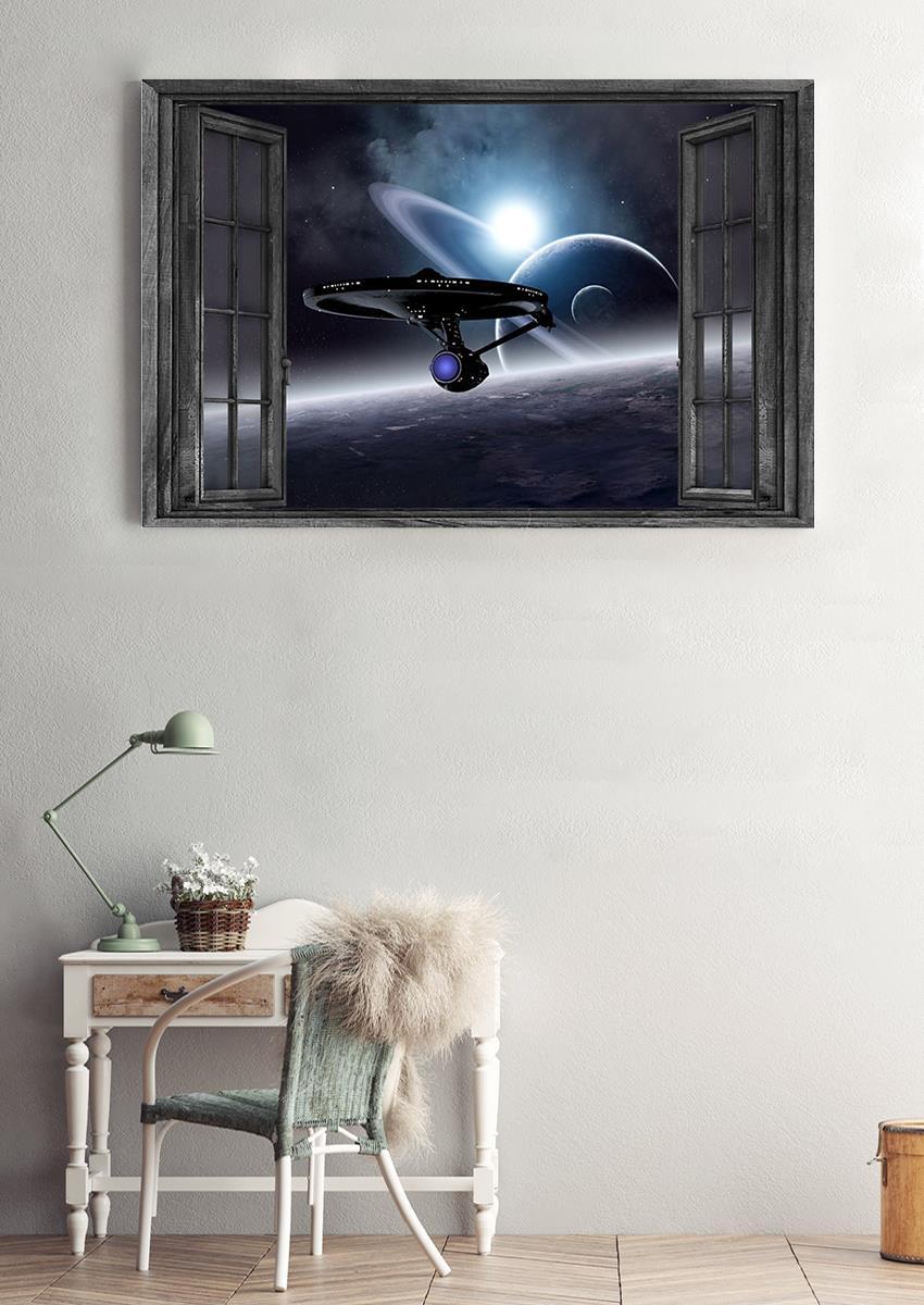 Spacecraft Star War Window View Movie Wall Art For Home Decor ...