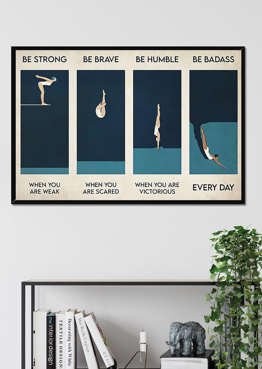 Swimming Be Strong When You Are Weak Swimming Quote Poster Swimmer Gift ...