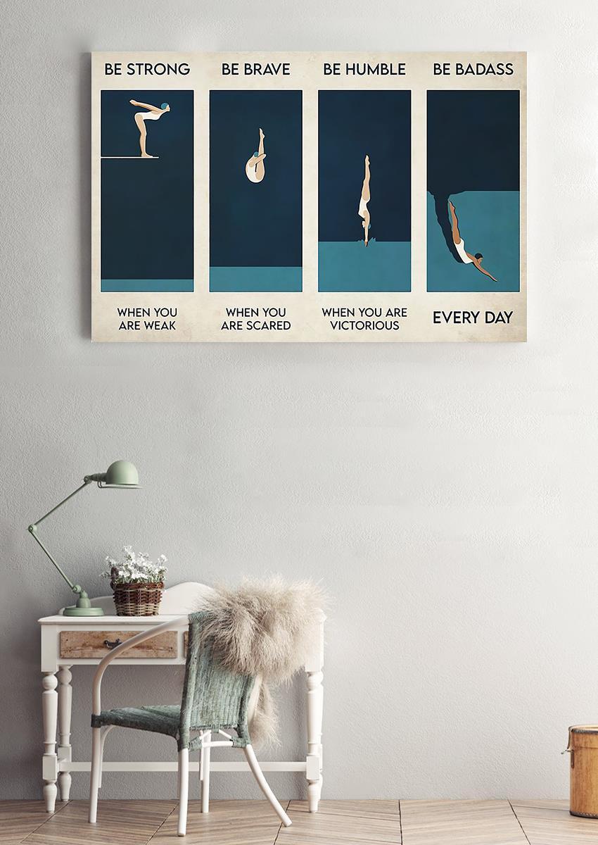 Swimming Be Strong When You Are Weak Swimming Quote Poster Swimmer Gift ...