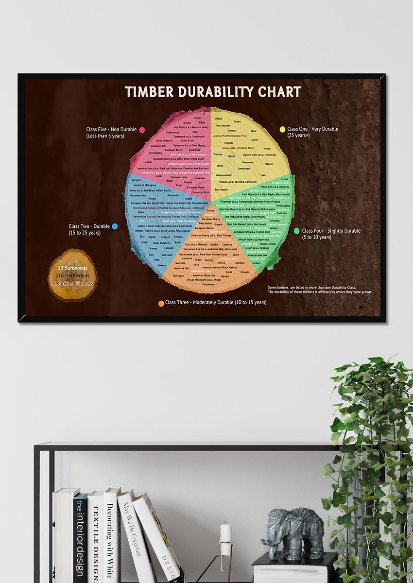 Timber Durability Circle Chart Wood Knowledge Wall Art Gift For ...
