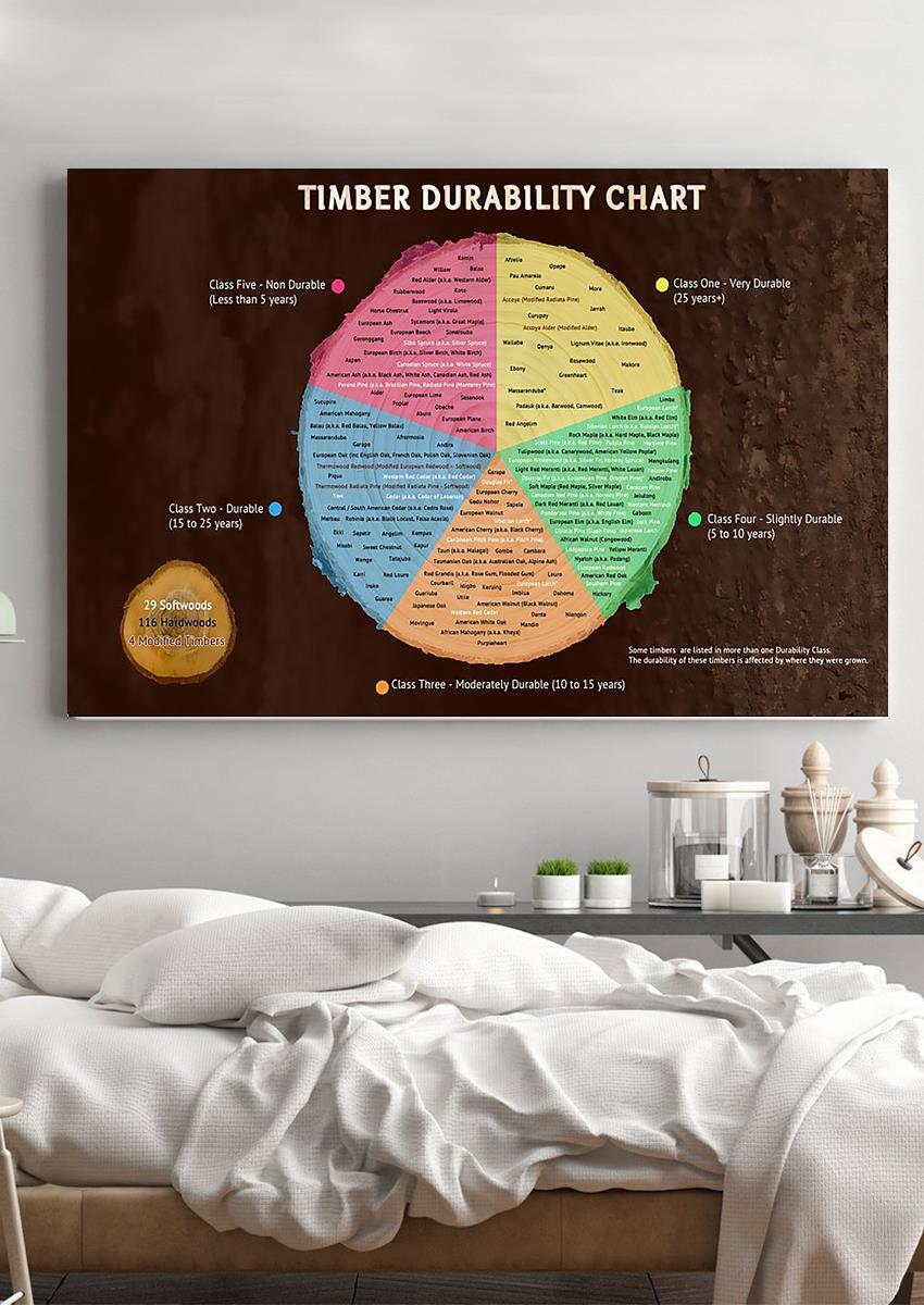Timber Durability Circle Chart Wood Knowledge Wall Art Gift For ...