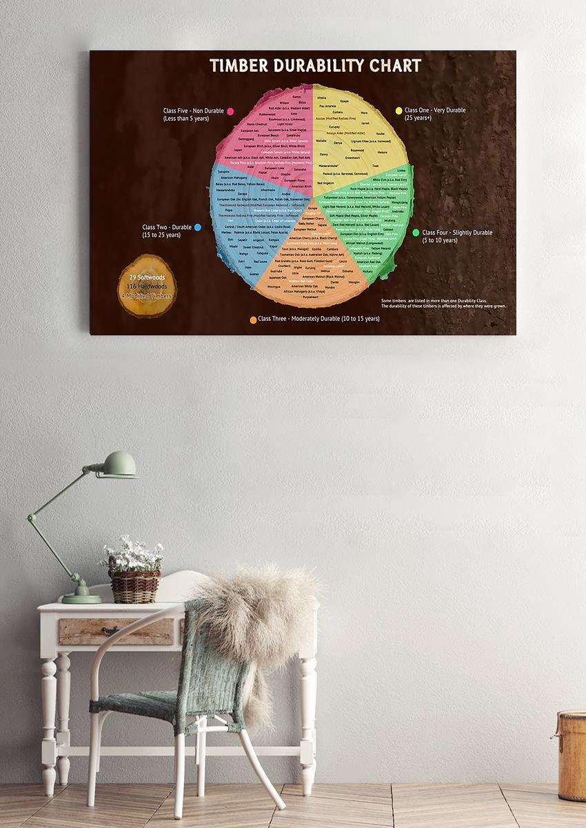 Timber Durability Circle Chart Wood Knowledge Wall Art Gift For ...