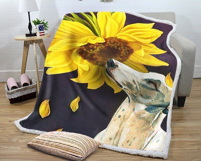 Greyhound Sunflower Fleece Blanket Sherpa Blanket - The Daisy Shop