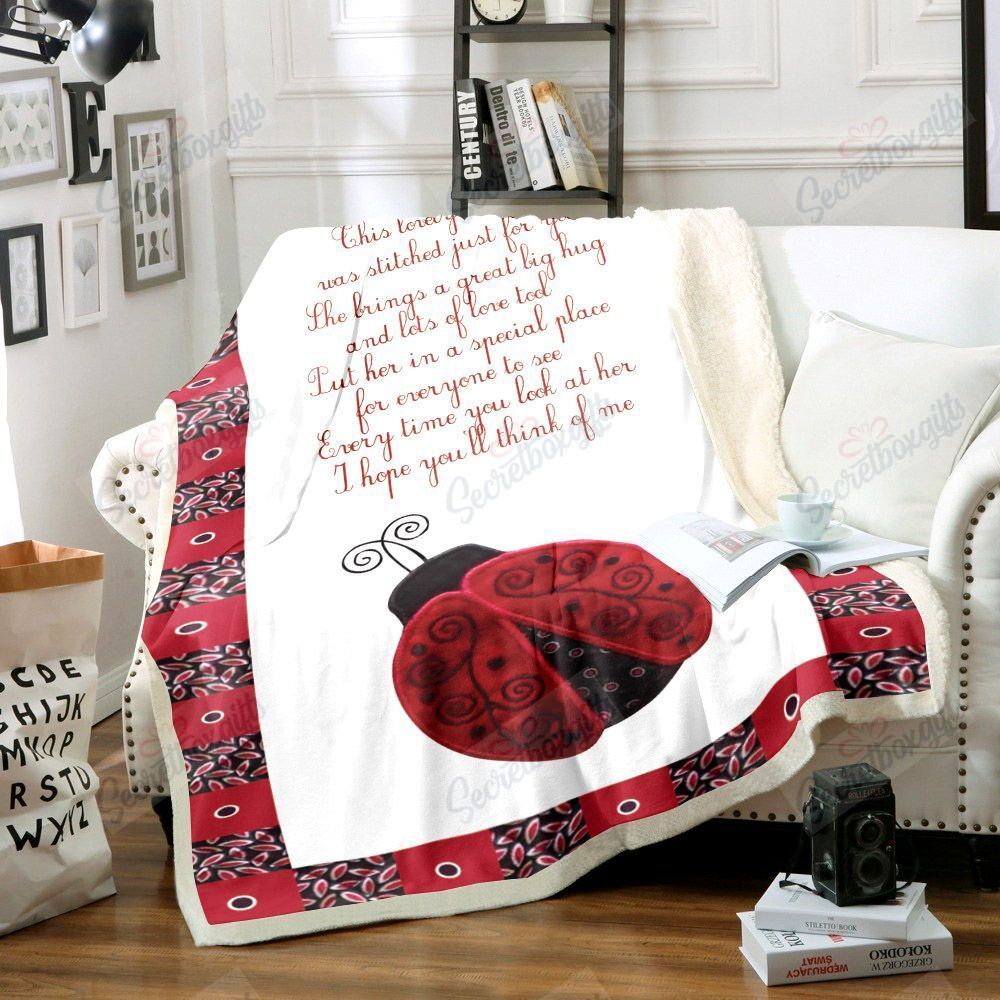 Lady Bug Fleece Blanket Sherpa Blanket - The Daisy Shop