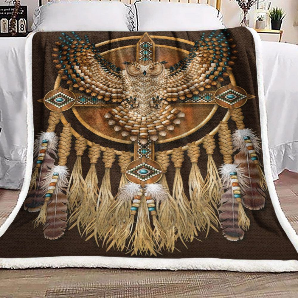 Native American Dreamcatcher Owl Fleece Blanket Sherpa Blanket - The ...