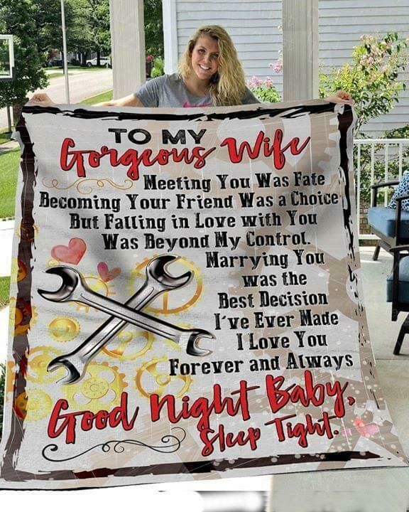 Mechanic To My Gorgeous Wife Fleece Blanket Sherpa Blanket - The Daisy Shop