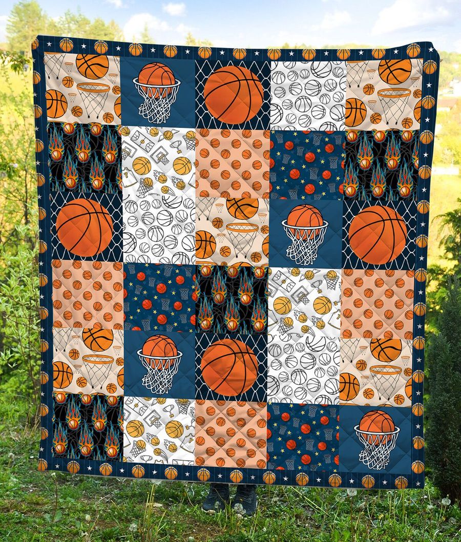 Amazing Basketball Blue Pattern Quilt – Dasilia
